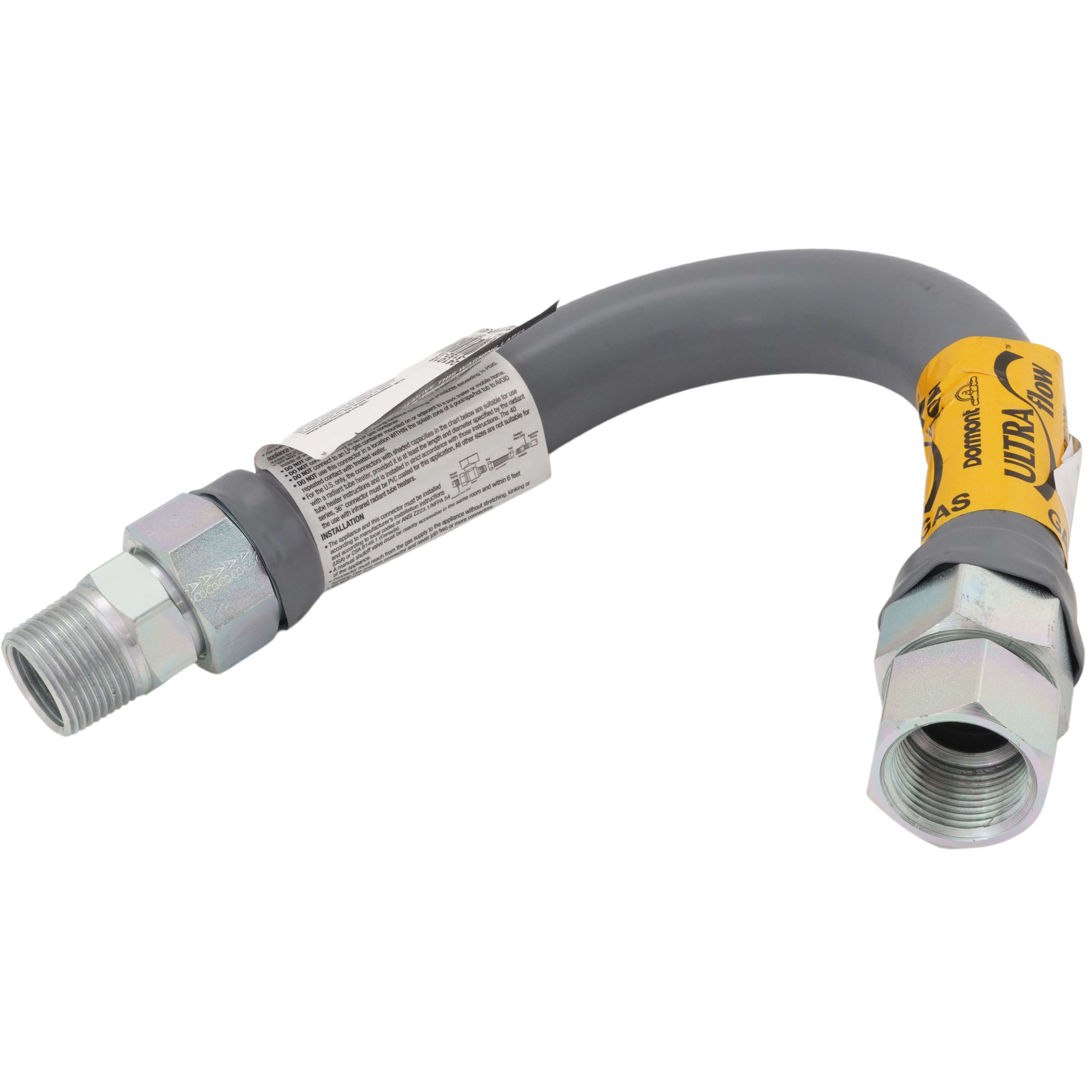 Flexible Gas Line For Generator EZ Fluid (1) 24" (1"OD) 3/4"MIP X