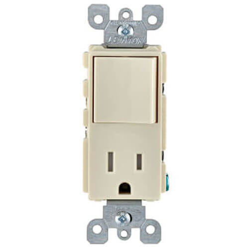 Decora Combination Switch Leviton 6526 W 15 Amp 120V AC Combination