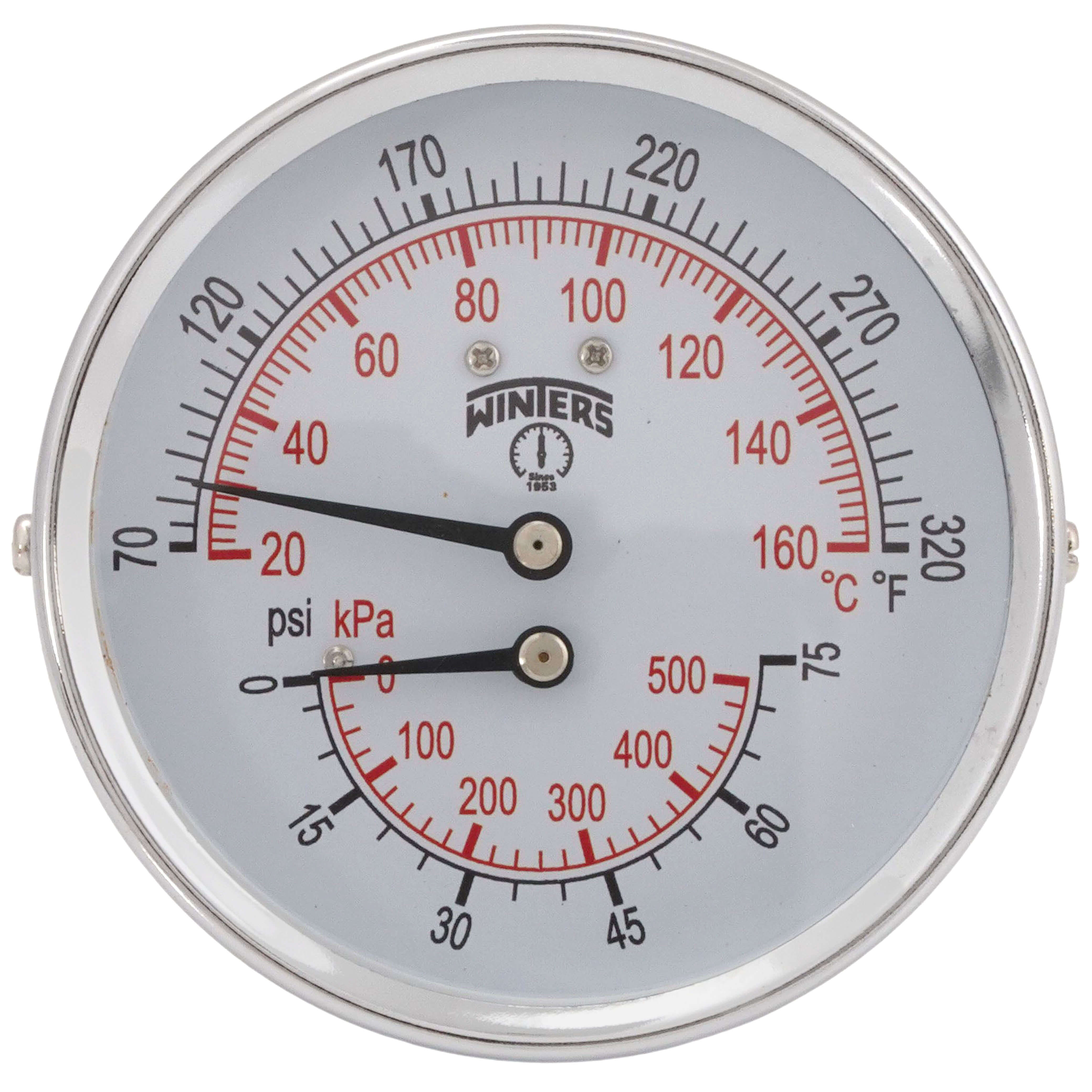 Steam Boiler Pressure Gauge Winters TTD Series Steel Dual Scale ...